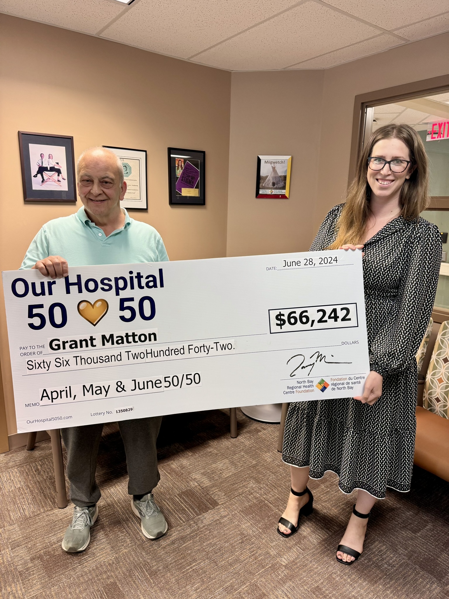 North Bay Our Hospital 50/50 Winners - NBRHC Foundation